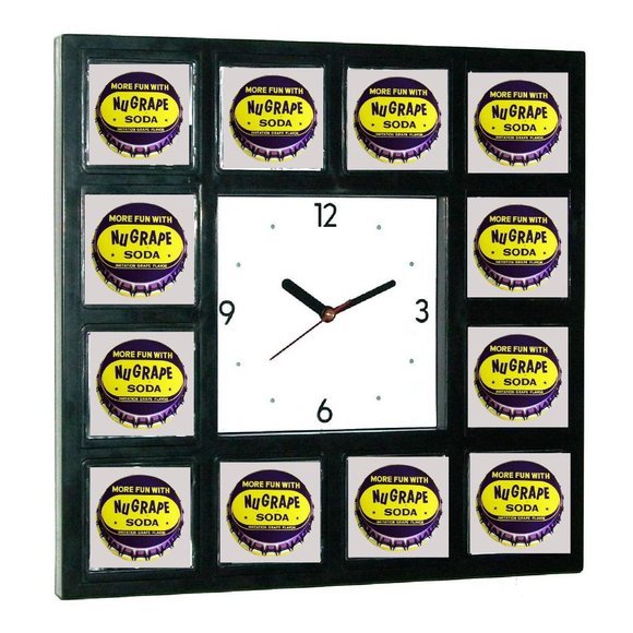 Wall Decor | New Nu Grape Soda Sign Clock With 12 Pictures | Poshmark